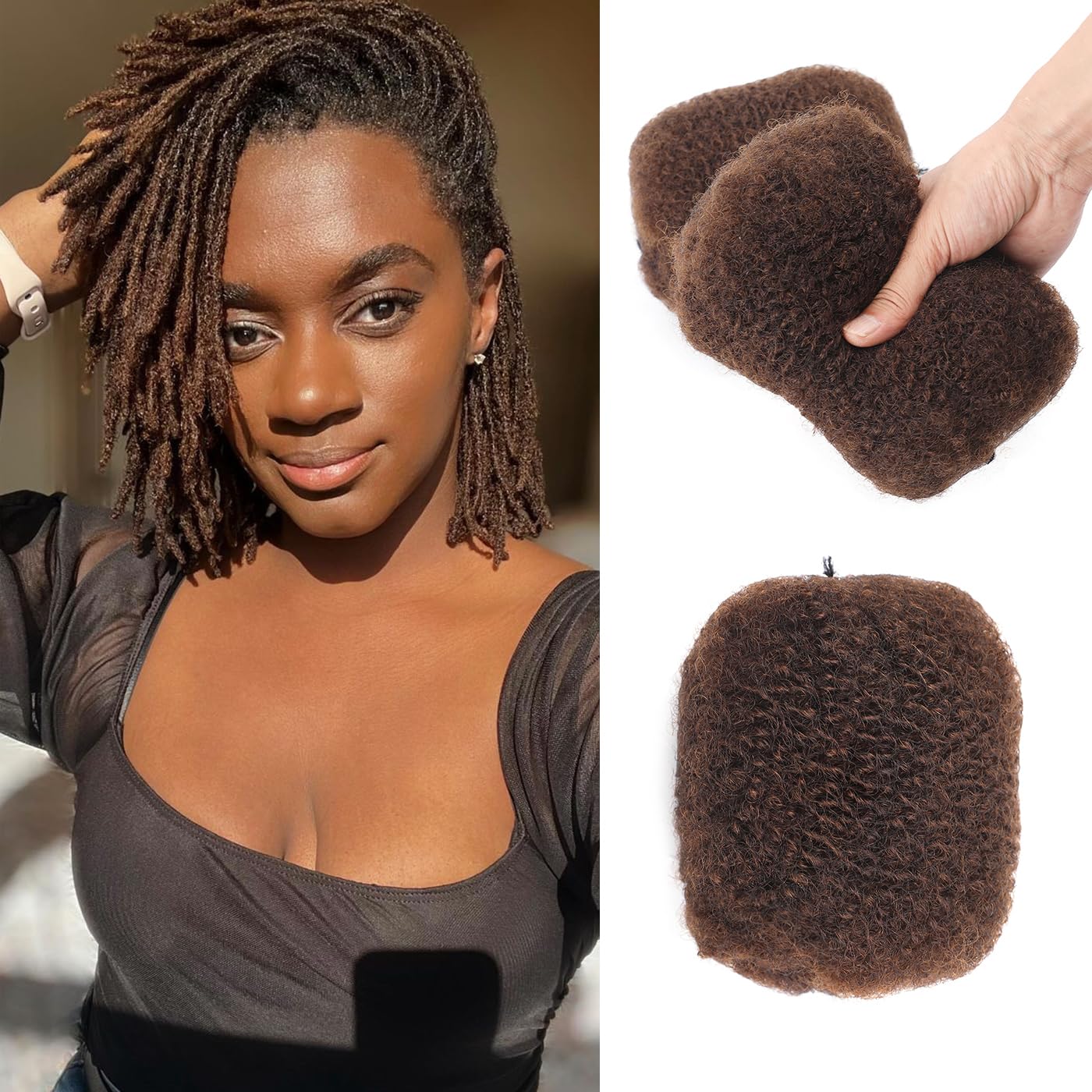 Afro Kinky Bulk 100% Human Hair for Twists Braids? Dreadlocks, Loc ...