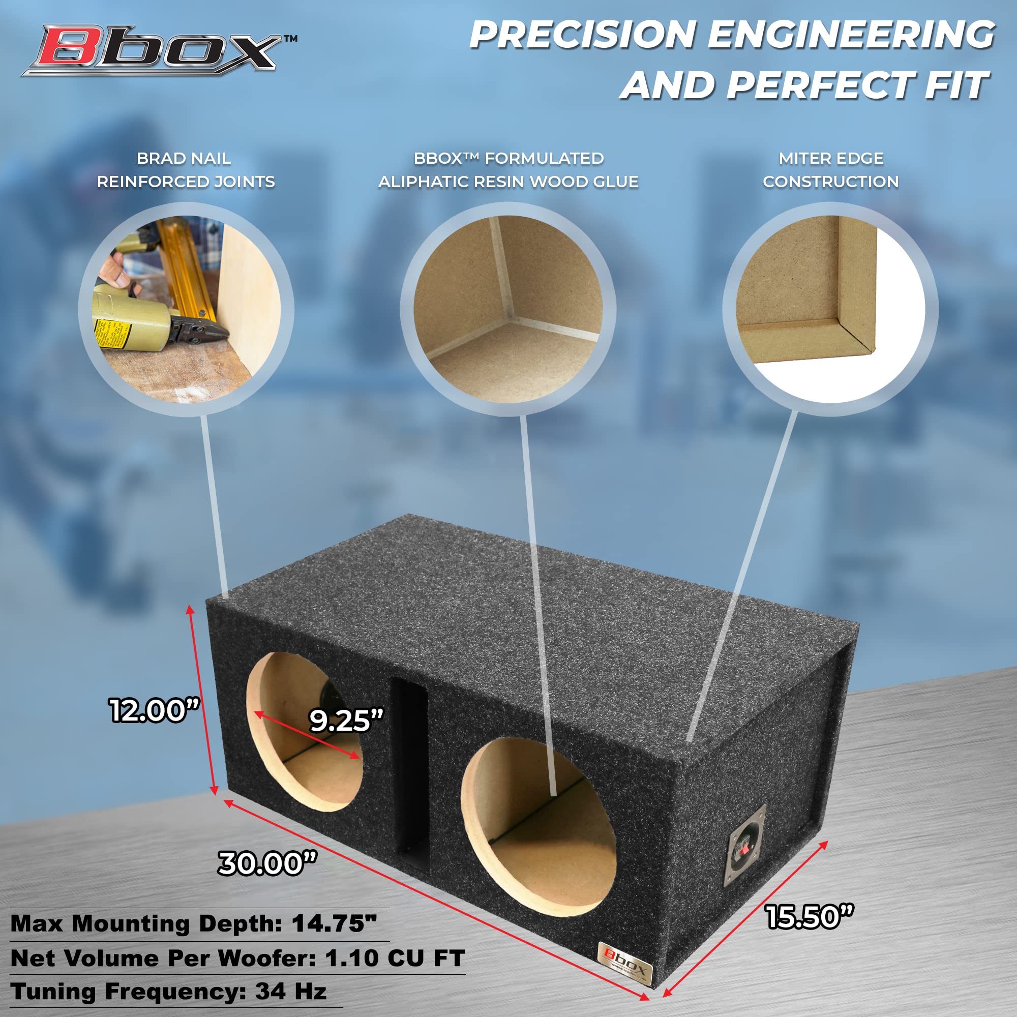 Mua Bbox Dual Vented 10 Inch Subwoofer Enclosure - Pro Audio Tuned Dual ...