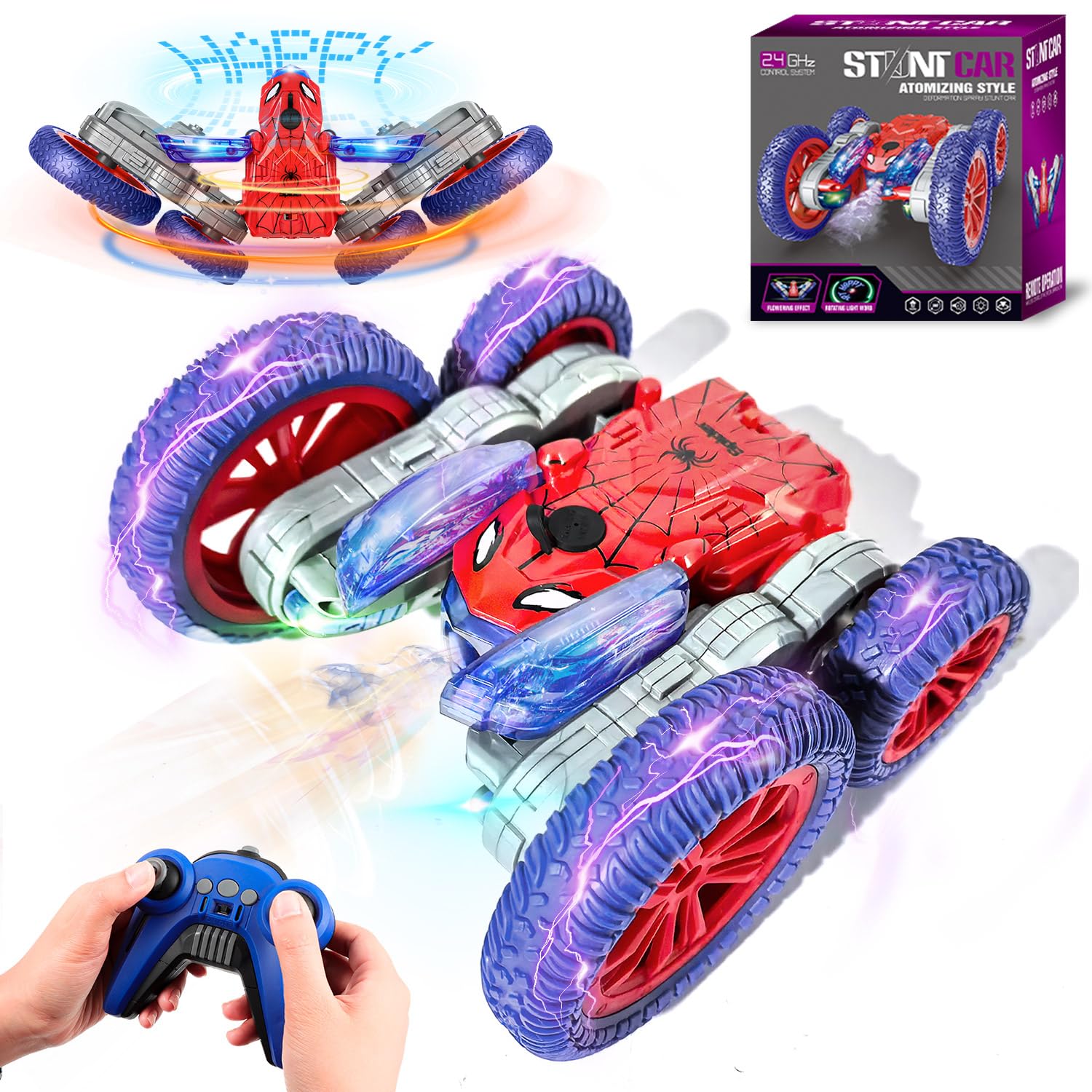 Easter Basket Stuffer Gift Kids Spider Remote Control Car Toys with ...