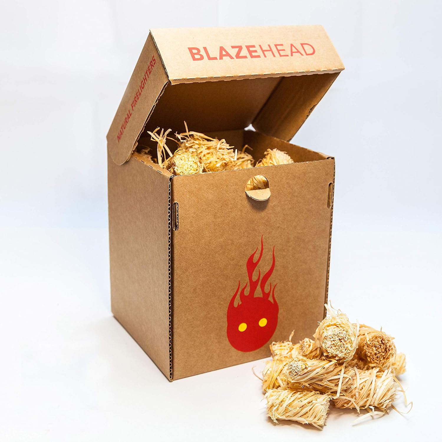 Natural Firelighters by BLAZEHEAD - 75(min) Wax coated twisted wood ...