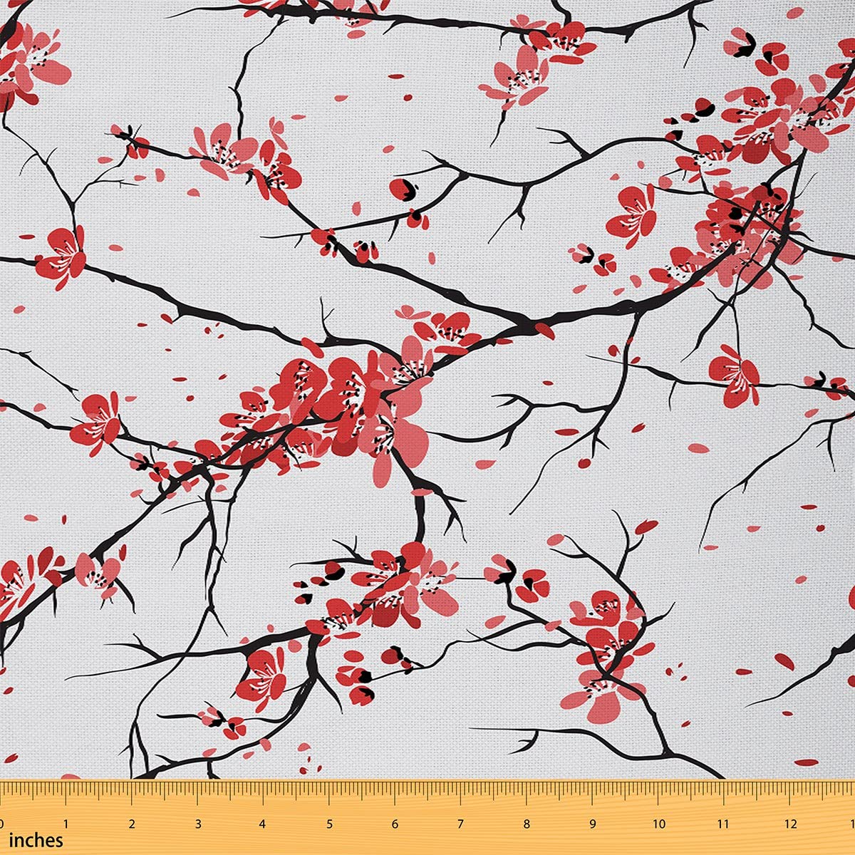 Cherry Blossom Fabric by The Yard, Japanese Style Upholstery Fabric ...