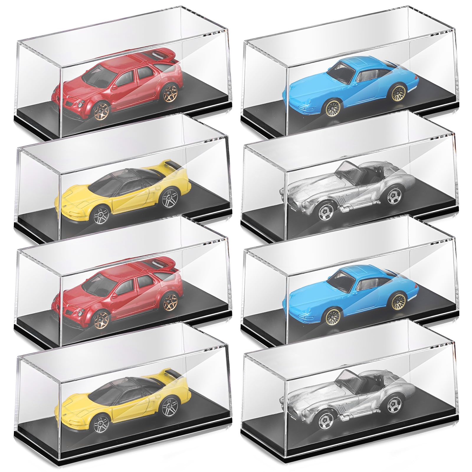 Singhoow 8 Pcs 1/64 Display Case Acrylic Model Cars Display Case 4.17 x ...