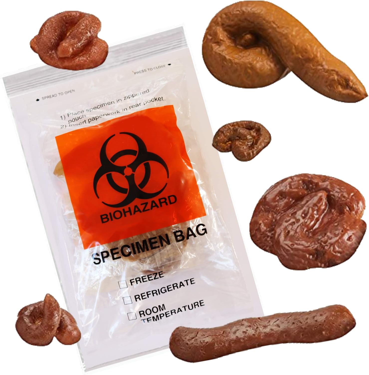 Amazon.com: Aryellys The Prank Specimen Bag of Fake Poop, 5 Sticky + 1 ...