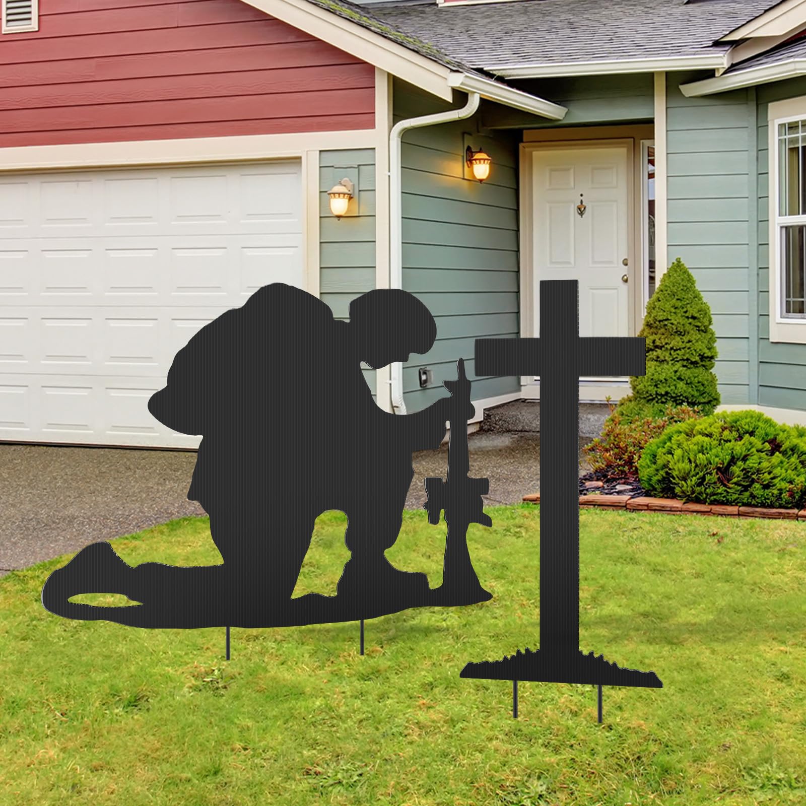 DoubleFill Memorial Day Decorations Patriotic Soldiers Yard Sign with ...