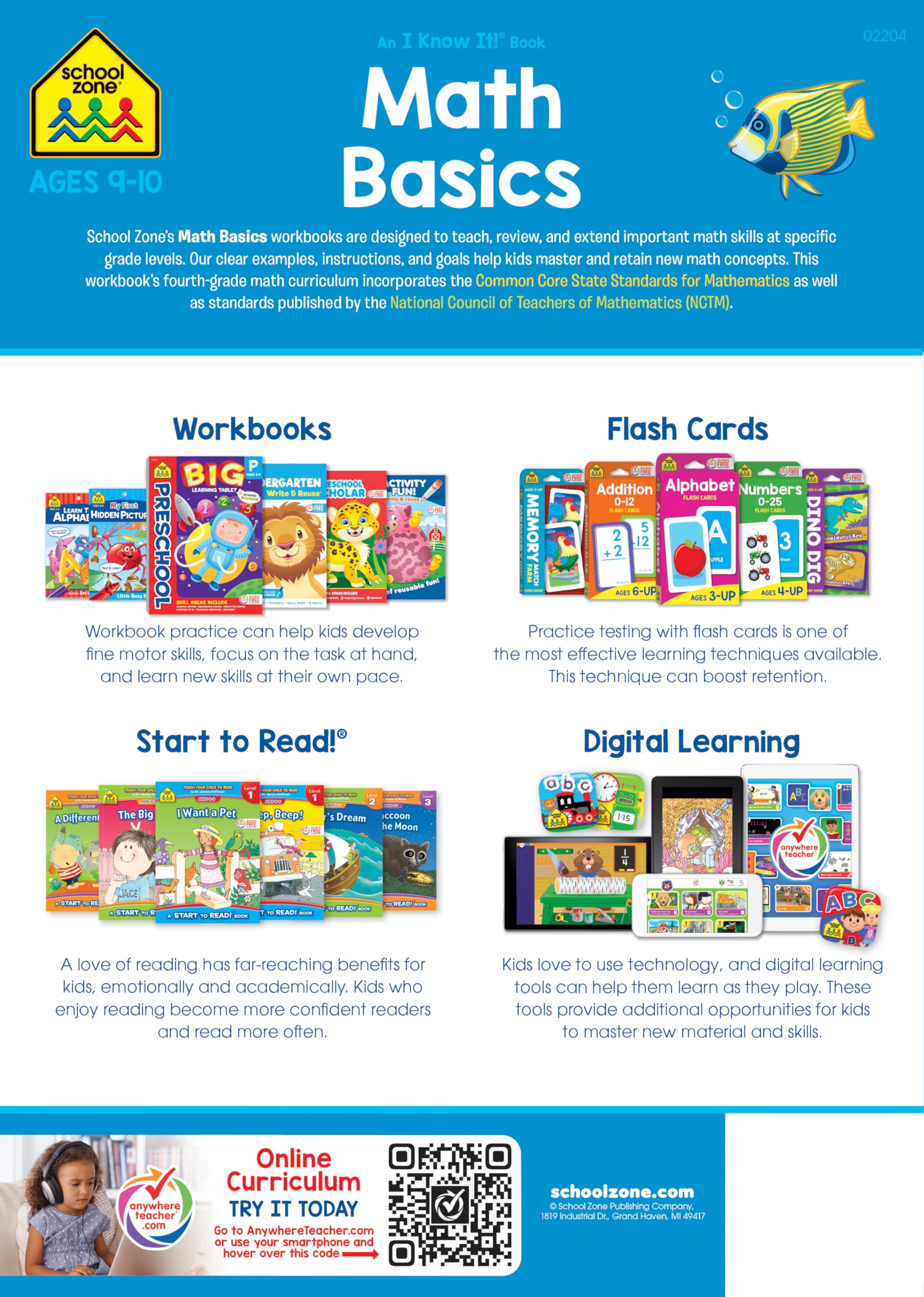 Mua School Zone - Math Basics 4 Workbook - 64 Pages, Ages 9 to 10, 4th ...