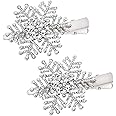 Amazon.com : Vogueknock Snowflake Hair Clips Xmas Holiday Sparkly ...