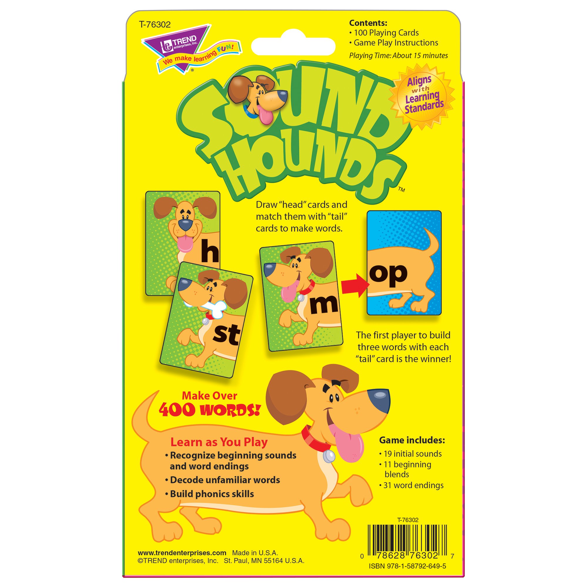 Mua Trend Enterprises: Sound Hounds Word Building Card Game, Match Word ...