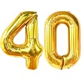 Amazon.com: KatchOn, Gold 40 Balloon Numbers - Big, 40 Inch | Gold 40th ...