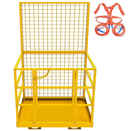 YINTATECH Forklift Safety Cage, 43"x45" Forklift Man Basket,1300lbs ...