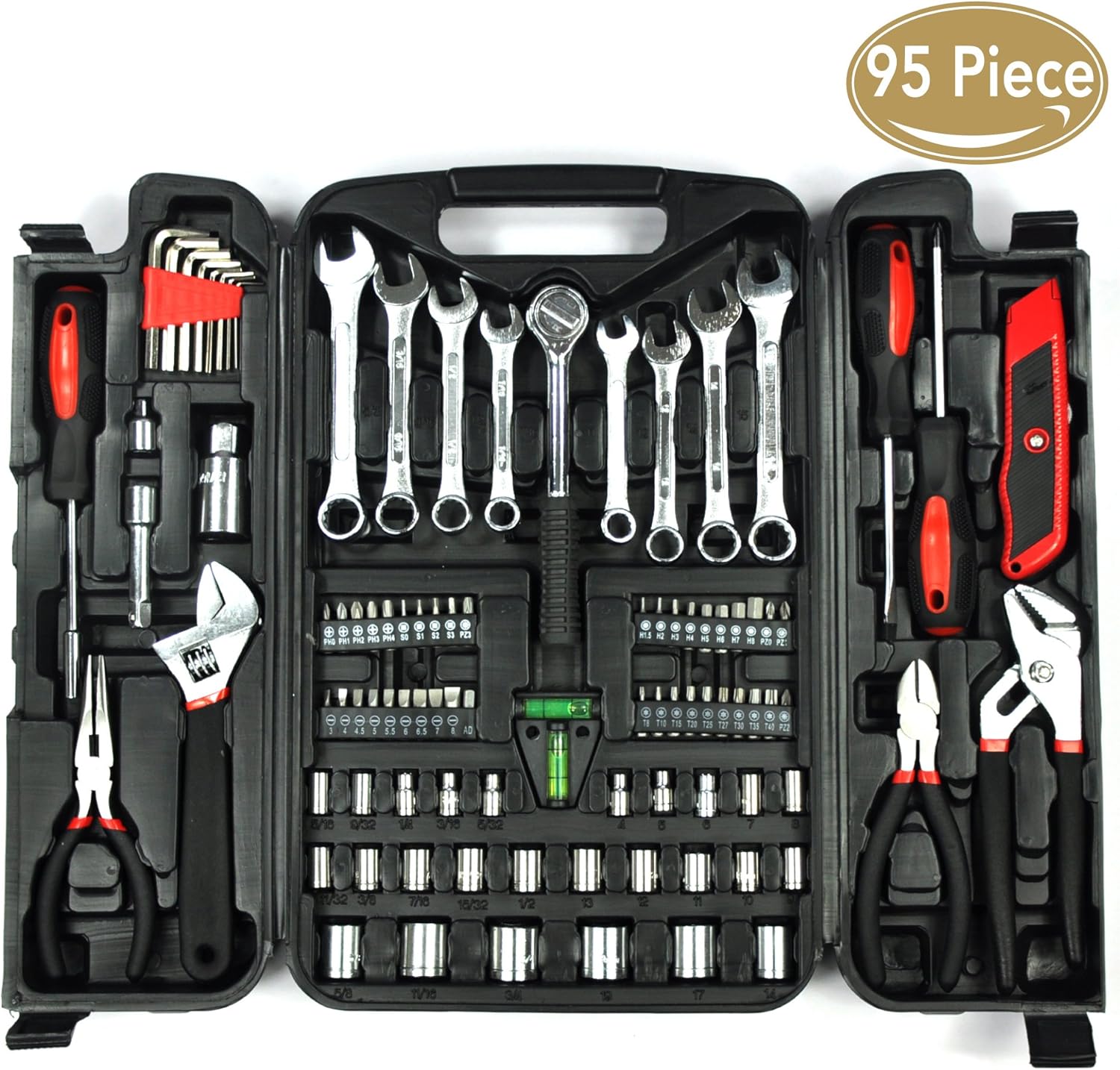 KINGORIGIN 95 Piece,Home Tool Kits,Multi Tools Set, Homeowner Tool Sets ...