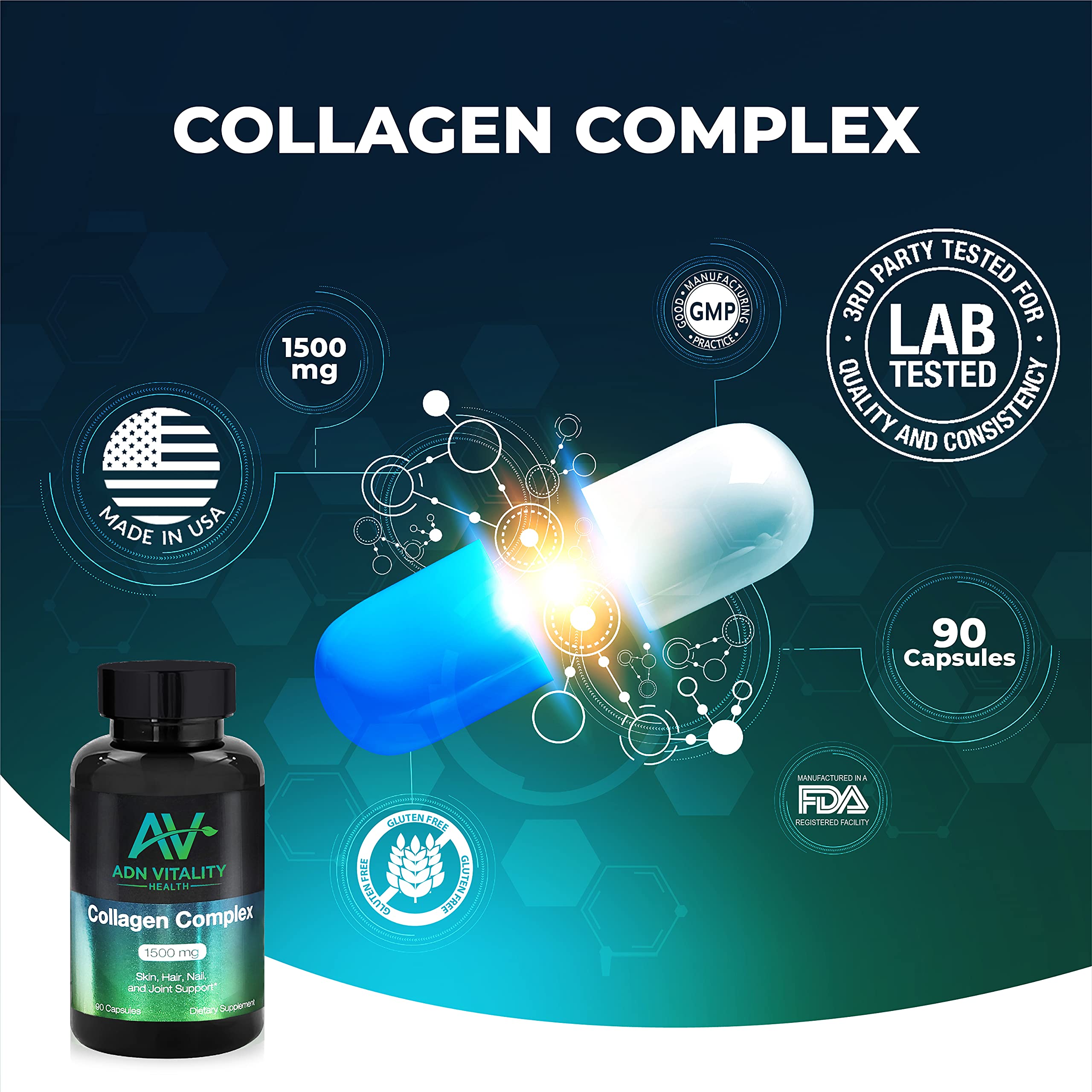 Mua Adn Vitality Multi Collagen Complex (Type I, II, III, V, and X ...
