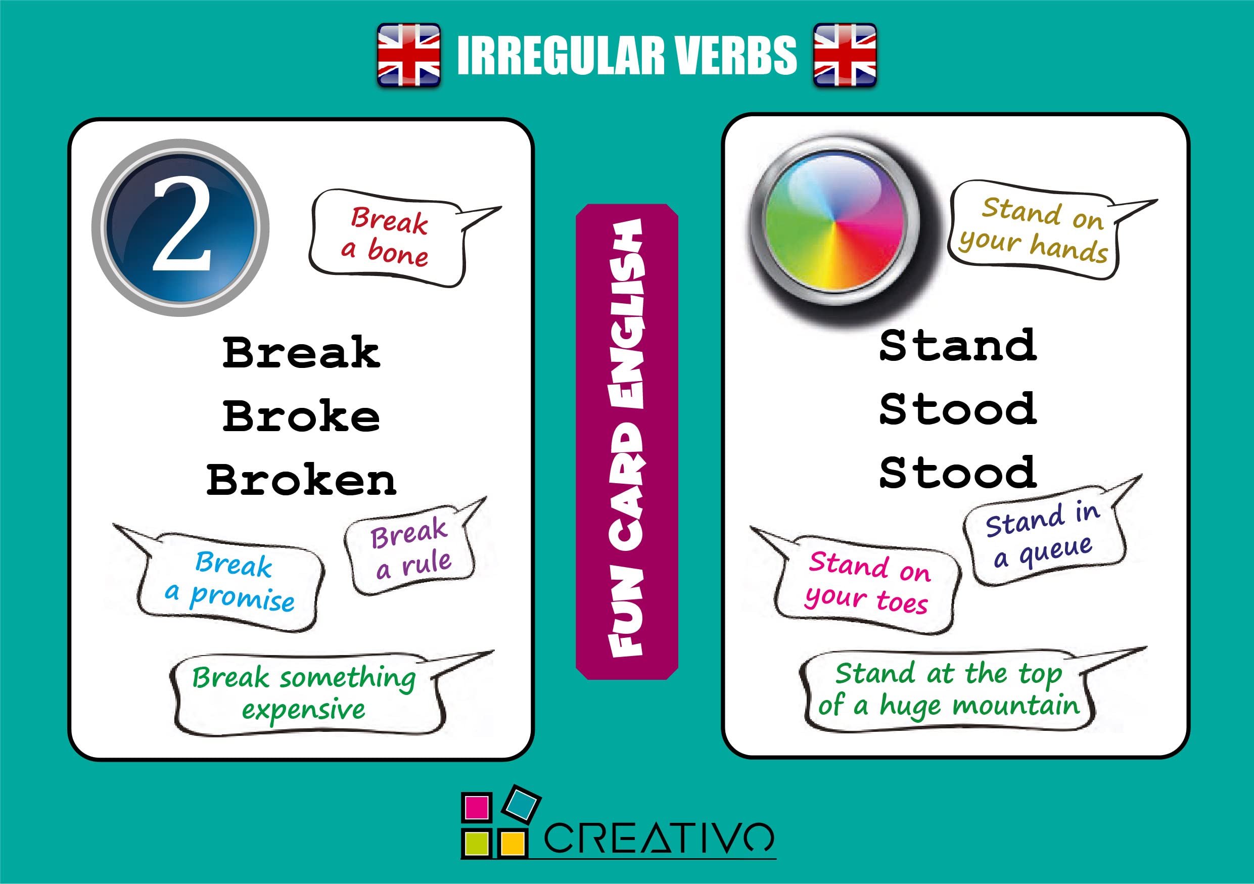 Mua Fun Card English Irregular Verbs (grammar and vocabulary flashcards ...
