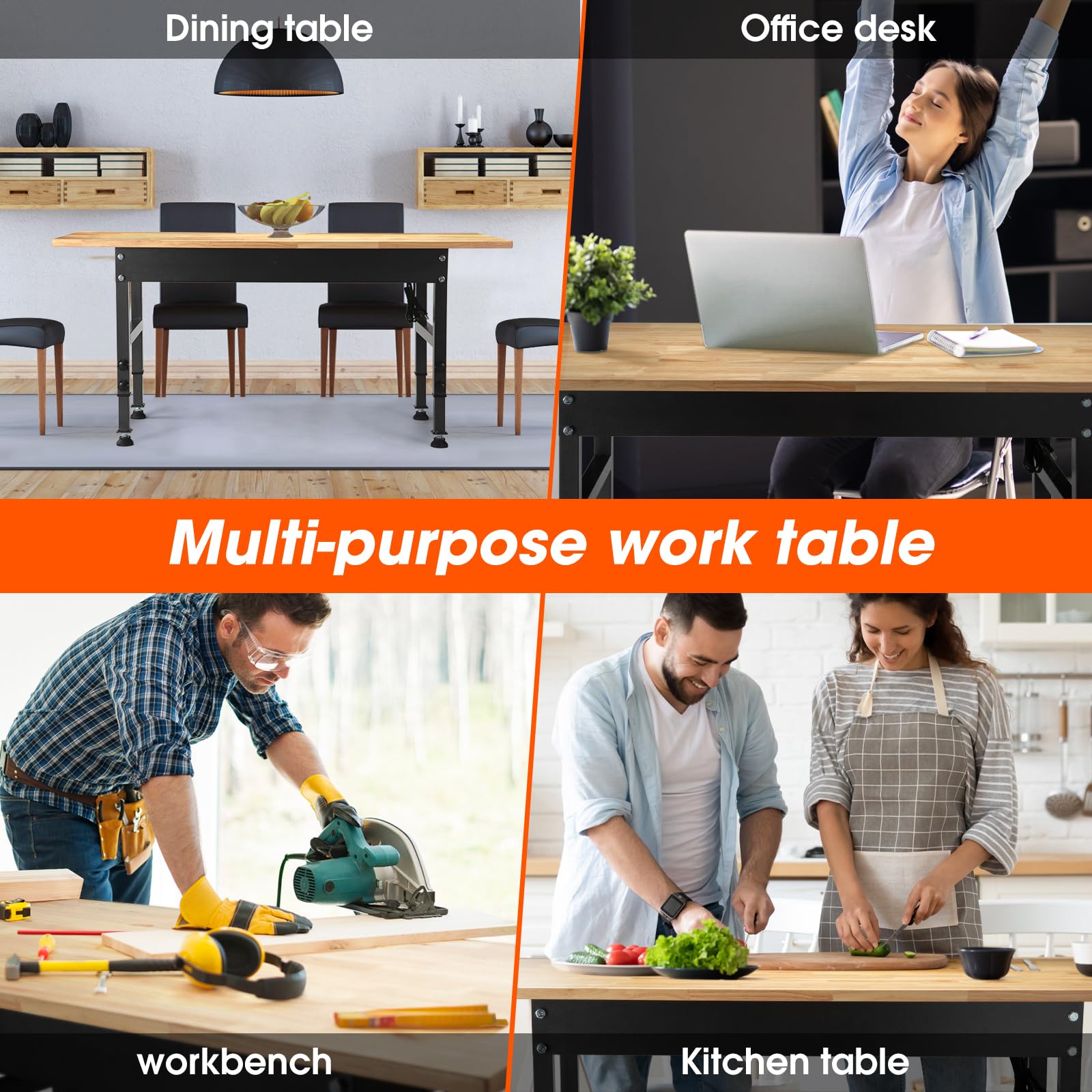 Mua Tyfnry 60" Adjustable Work Bench with Power Outlets, 2000 LBS Load ...