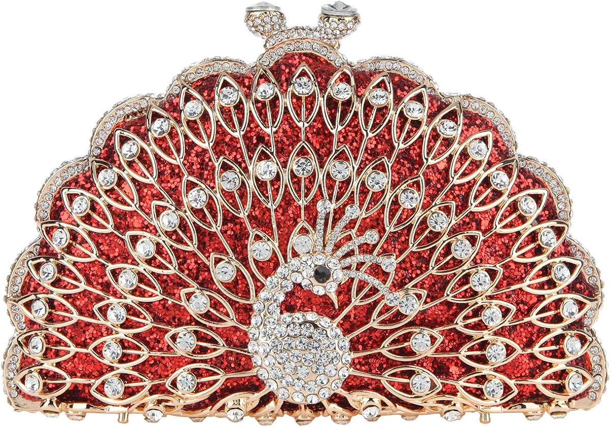 Amazon.com: Fawziya Peacock Purse Evening Bag Metallic Animal Shape ...