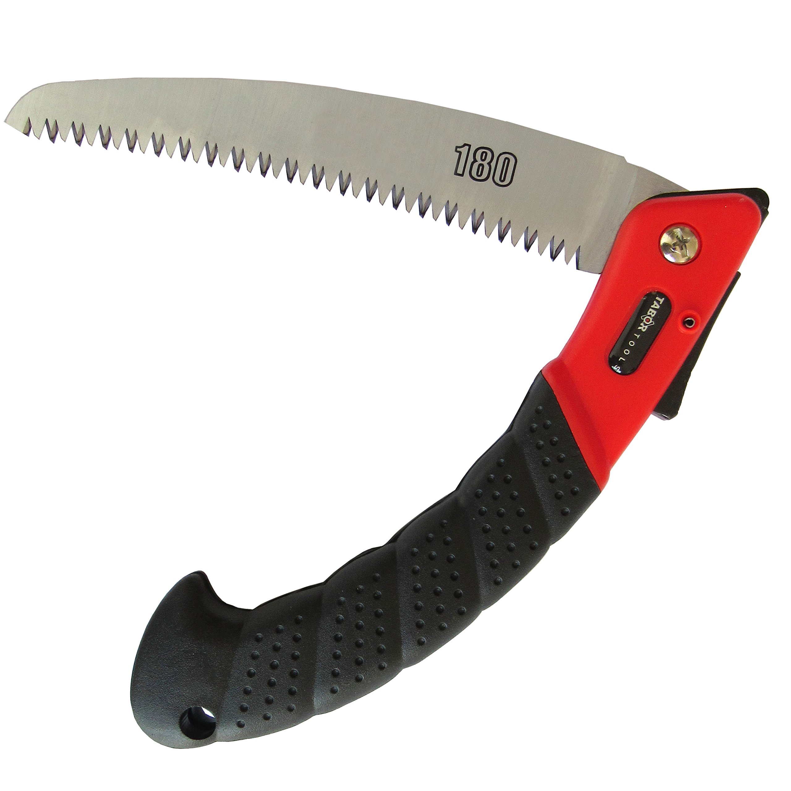 TABOR TOOLS Folding Saw With 8 Inch Curved Blade And Rugged Grip Handle TABOR TOOLS Folding Saw With 8 Inch Curved Blade And Rugged Grip Handle