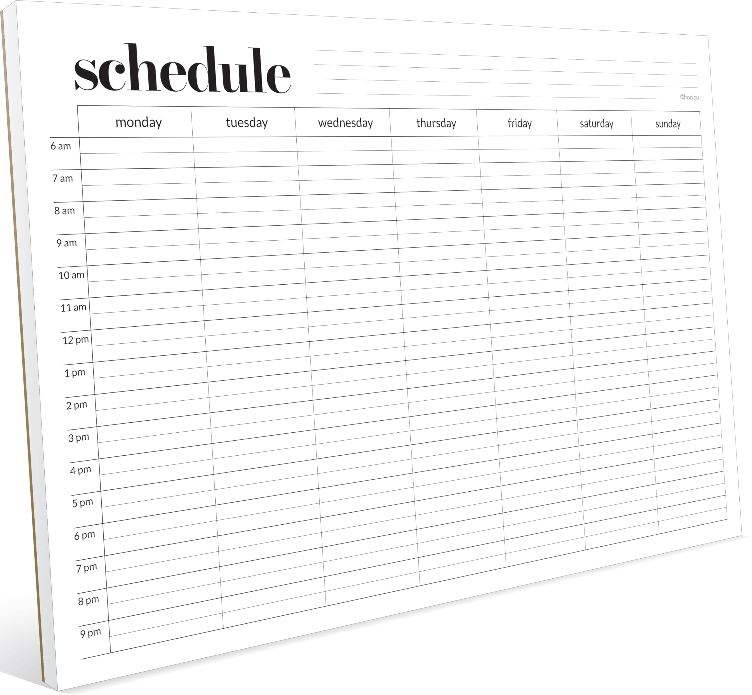 Weekly Schedule Pad, Tear Off Undated Weekly Planner Notepad, A4 Size ...