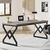 Amazon.com: LVB Grey Desk, Industrial Wood Home Office Computer Desk ...