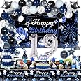 Amazon.com: Miidenks 19th Birthday Decorations Set for Boy Men, Navy ...