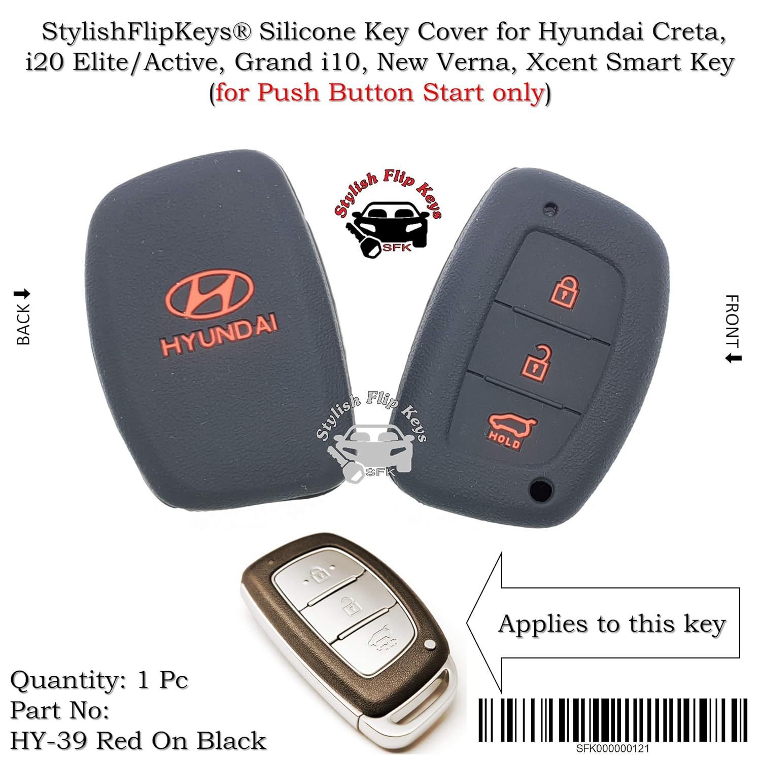 SFK StylishFlipKeys Silicone Key Cover for Hyundai Creta, i20 Elite ...
