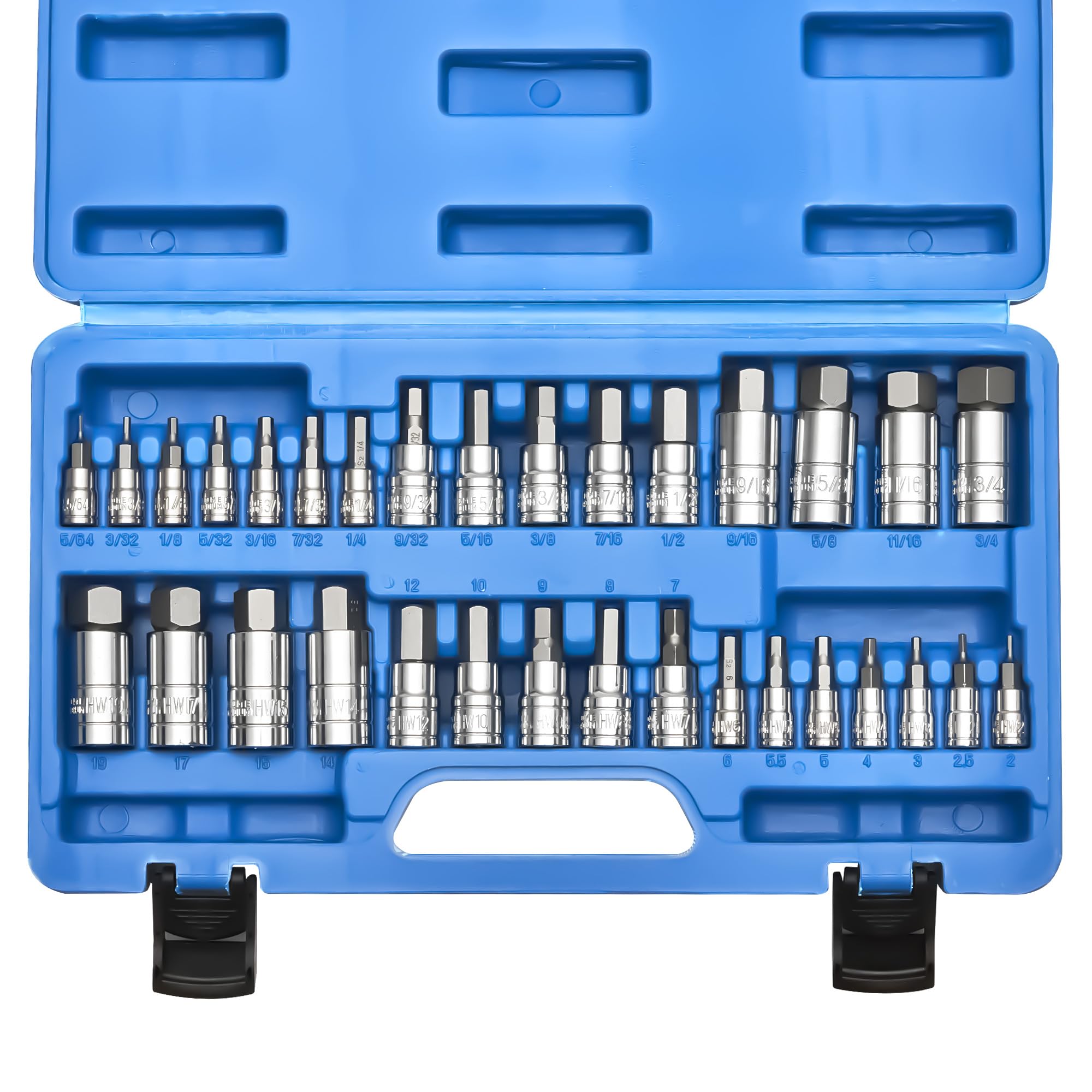 KOOPOOL Master Hex Bit Socket Set, S2 Alloy Steel, Complete 32-Piece ...