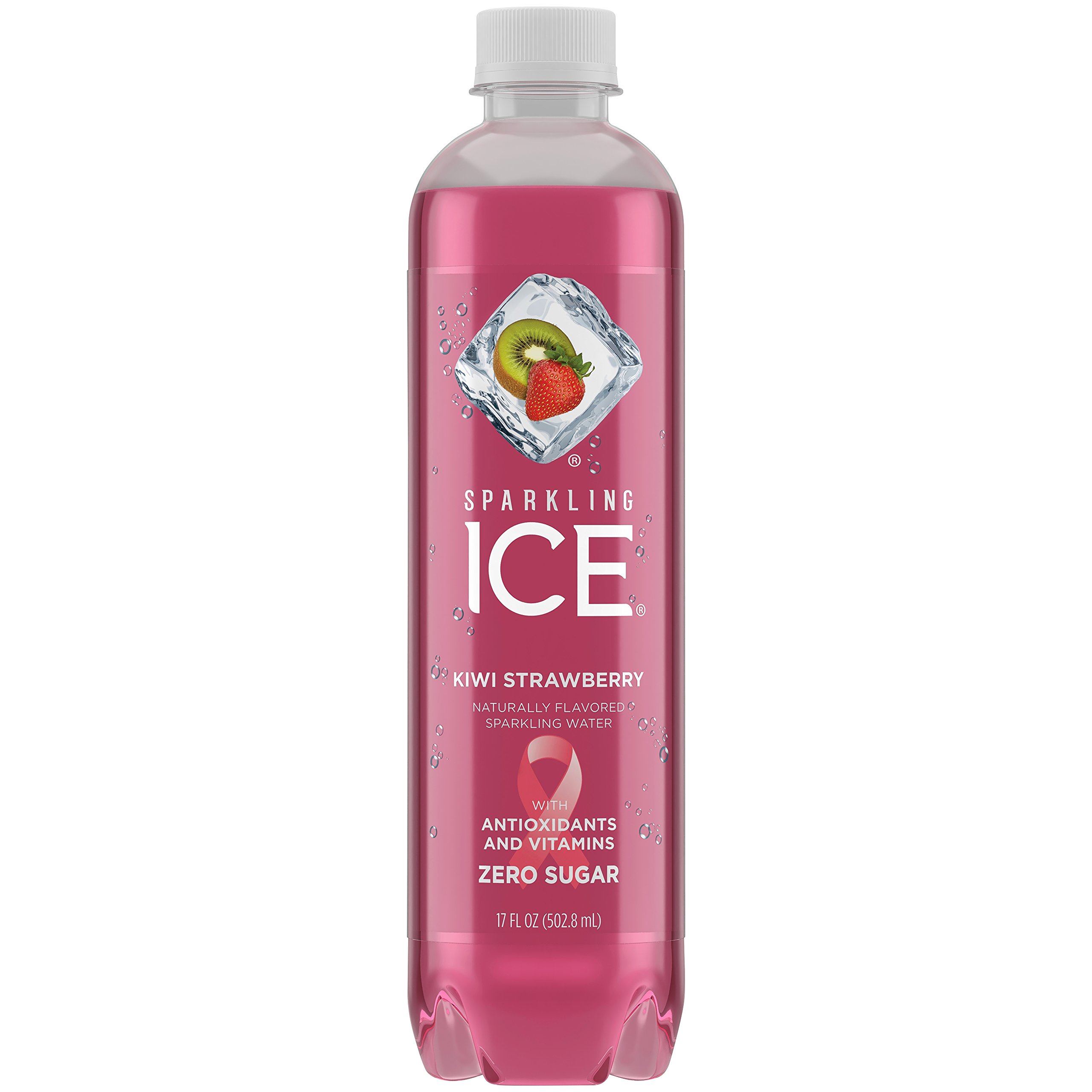 Sparkling Ice, Kiwi Strawberry Sparkling Water, with antioxidants and vitamins, Zero Sugar, 17 ...
