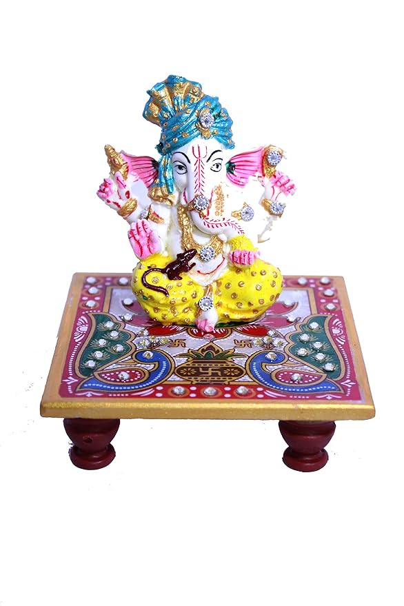 Buy SHUBHAARAMBH Rajasthani Decorative Multi Colour PAGRI Ganesh JI ...