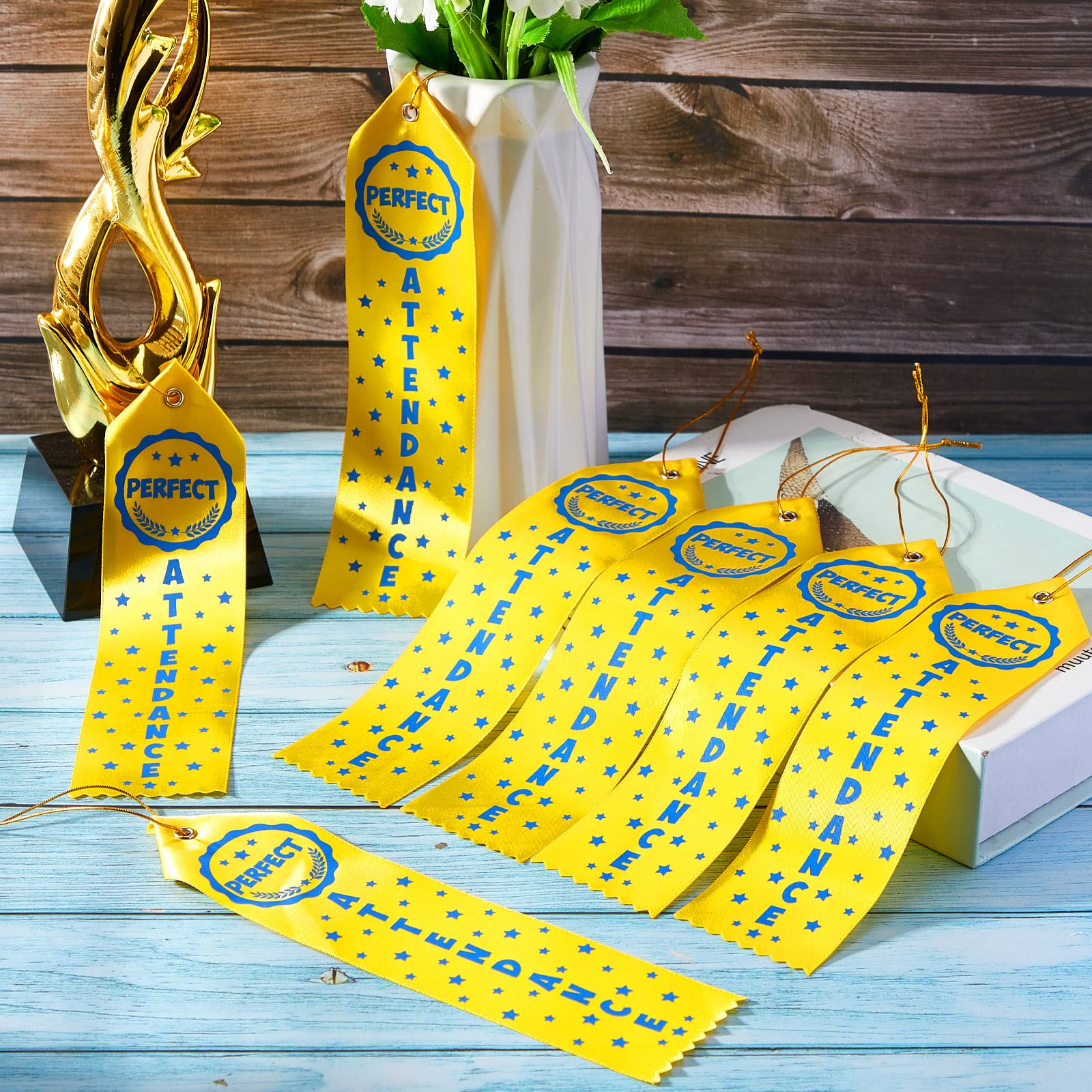Taiyin 50 Pcs Award Of Perfect Attendance Award Ribbons Prize Perfect ...