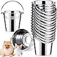 Amazon.com: Hicarer 12 Pcs Stainless Steel Pet Bucket 1.5 Quart Heavy ...