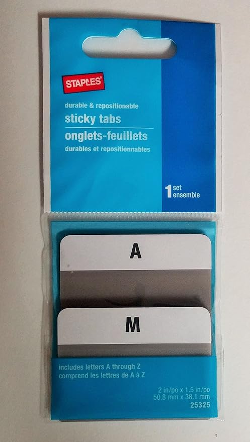 Amazon.com : Durable Sticky Tabs Letters A to Z : Office Products