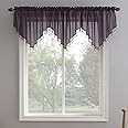 Amazon.com: No. 918 Erica Crushed Voile Ascot Beaded Sheer Rod Pocket Curtain Valance : Home ...
