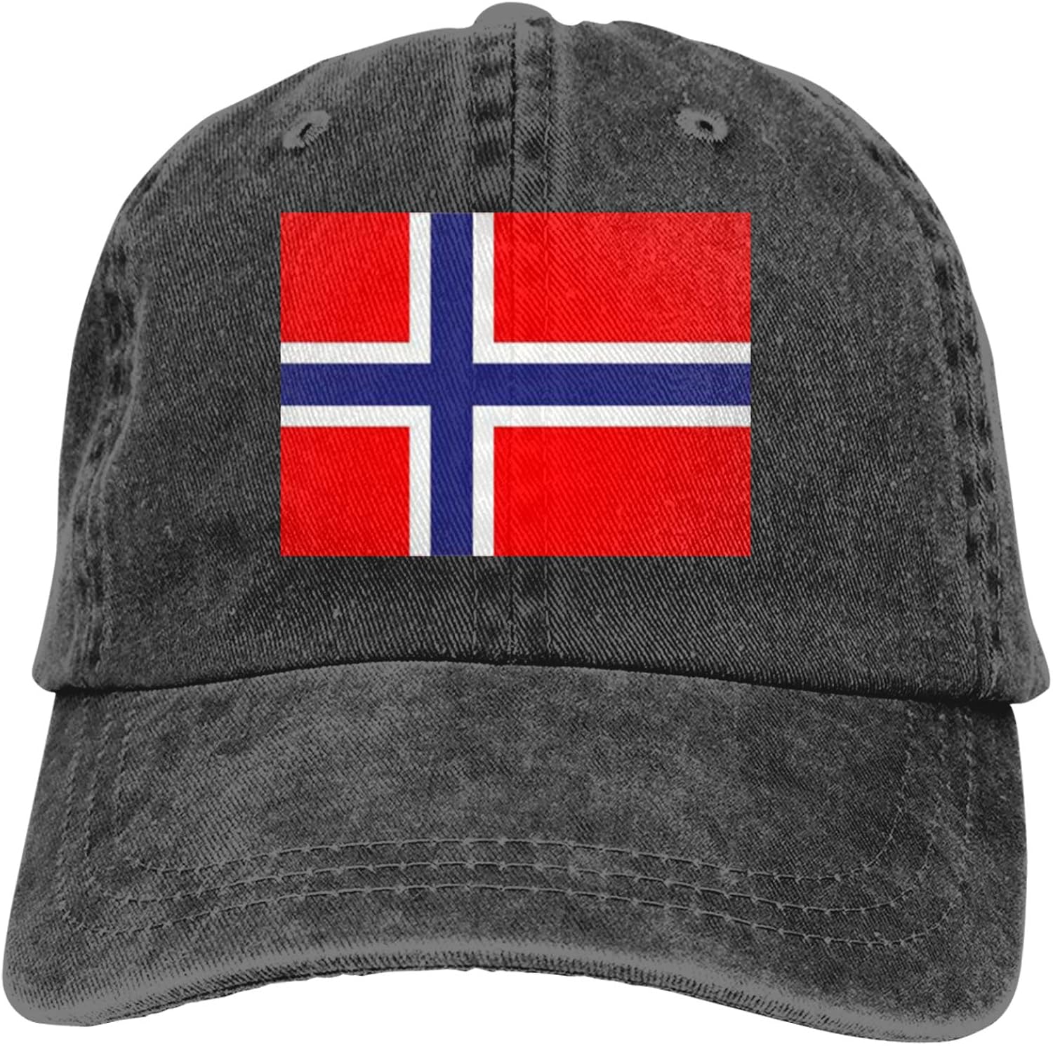 Norway Flag Mens Baseball Hat Adjustable Fitted Snapback Denim Hat at ...