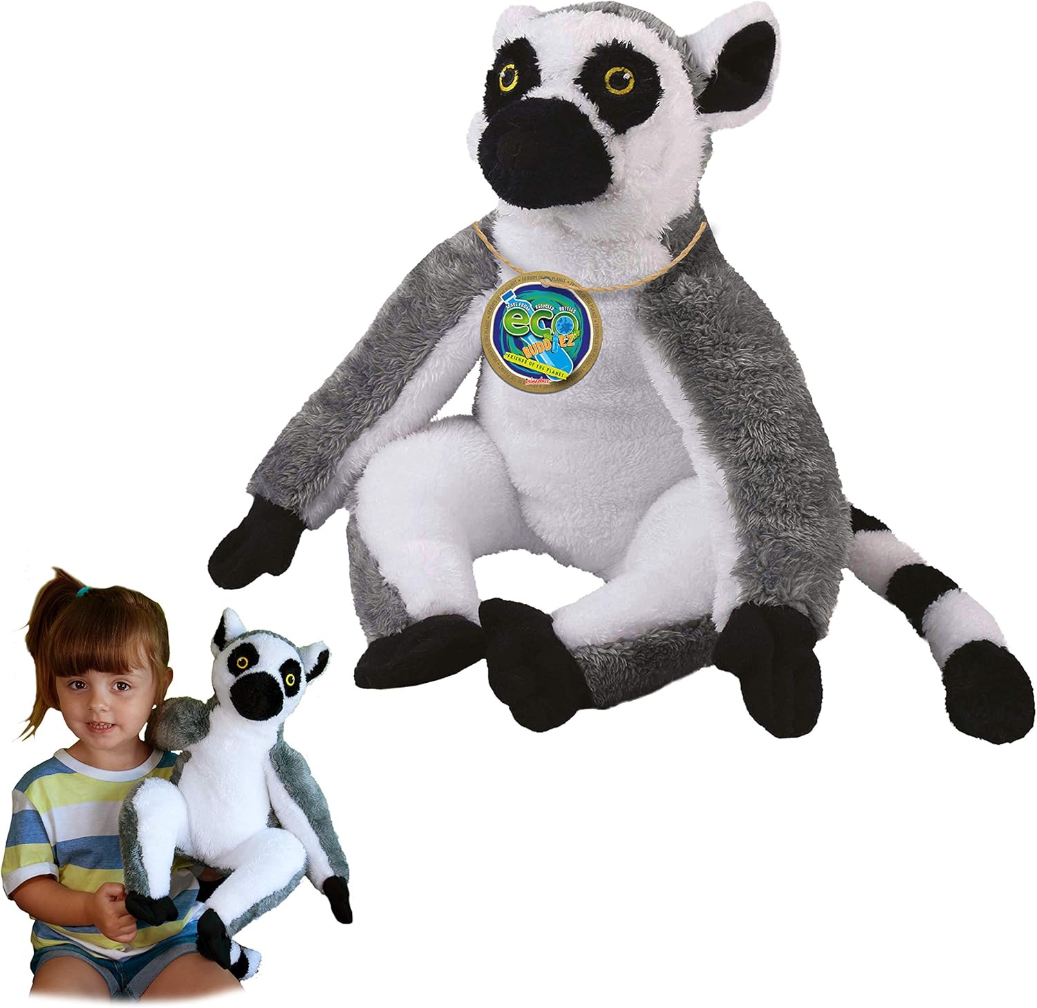 EcoBuddiez – Ring Tailed Lemur from Deluxebase. Large 30cm Soft Plush ...