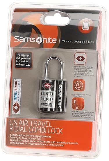 Samsonite Luggage Accessories 3 - Tsa Combination Lock, schwarz: Amazon ...