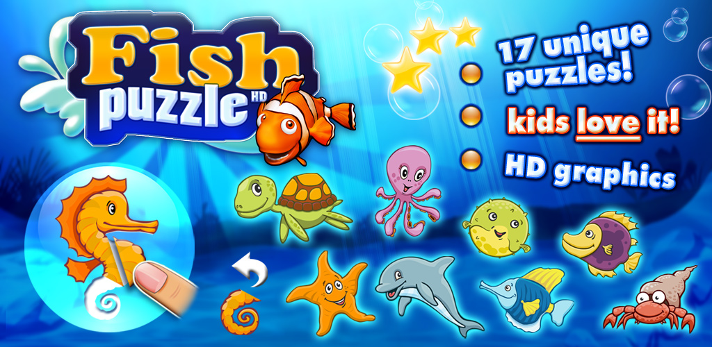 Fish puzzle HD for toddlers and kindergarten kids with colorful ocean ...