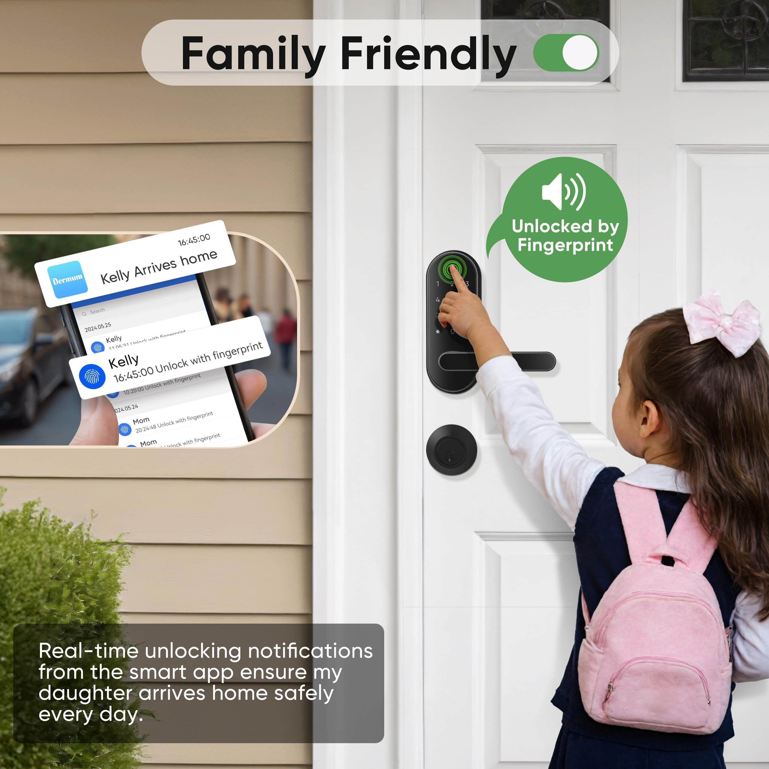 Mua Keyless Entry Fingerprint Digital Smart Lock with Handle & Keypad ...