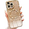 Amazon.com: MGQILING Compatible with iPhone 16 Pro Magnetic Glitter Case, Luxury Plating Cute ...