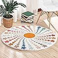Amazon.com: NIGOWAYS Bohemian Round Rug,2.6ft Washable Circle Rug,Soft ...