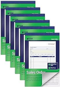Amazon.com : Large Sales Order Books, 6 Pack, 2-Part Carbonless (White ...