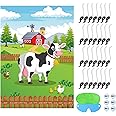 Amazon.com: Pin The Tail On The Cow for Kids Party Games Farm Birthday ...