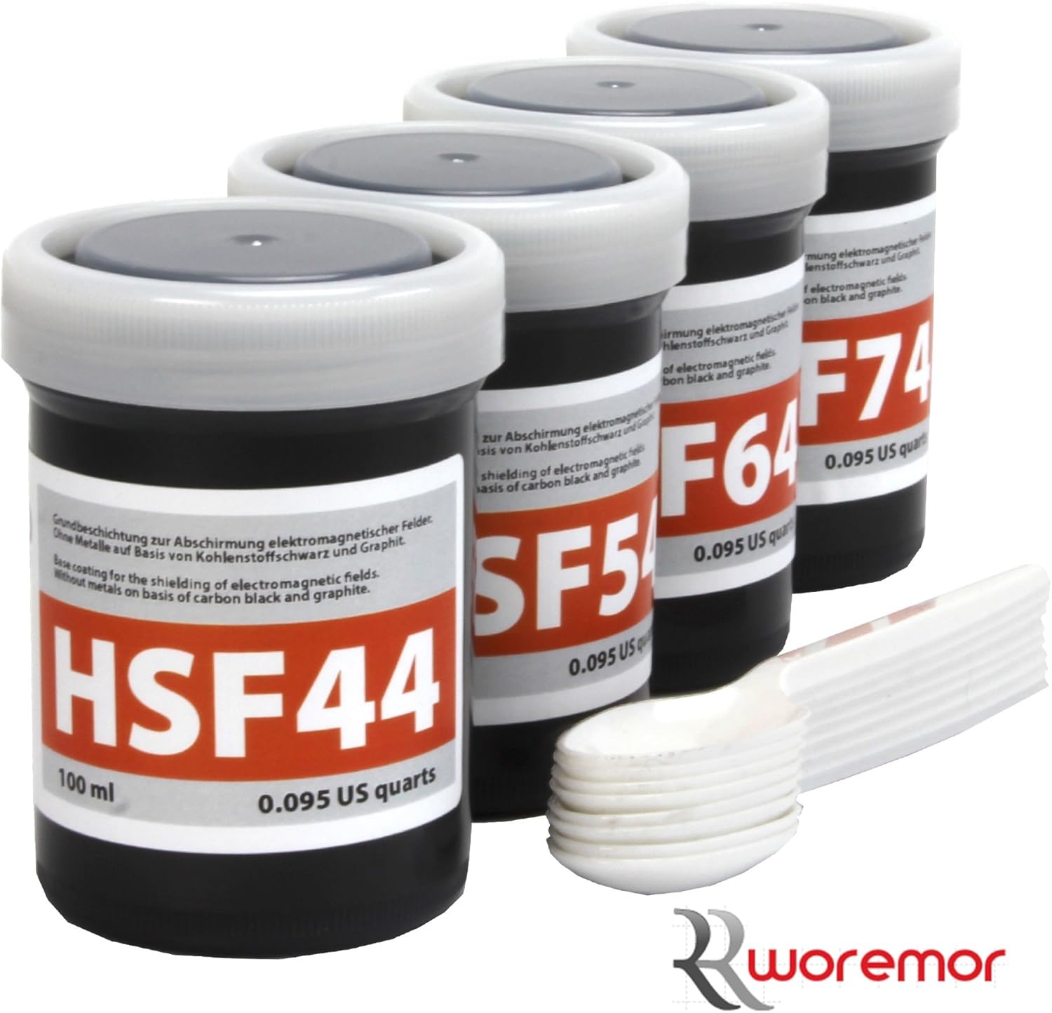 Woremor HF + LF EMF Shielding Paint 4 x 100ml Paint HSF44, HSF54, HSF64 ...