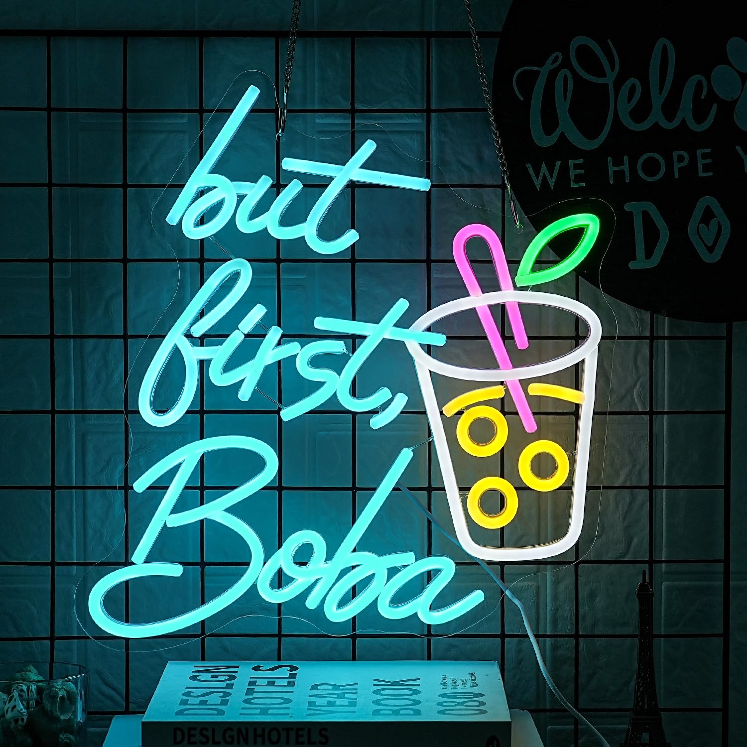 But First Boba Neon Sign Bubble Tea With Cup Neon Sign For Wall Decor ...