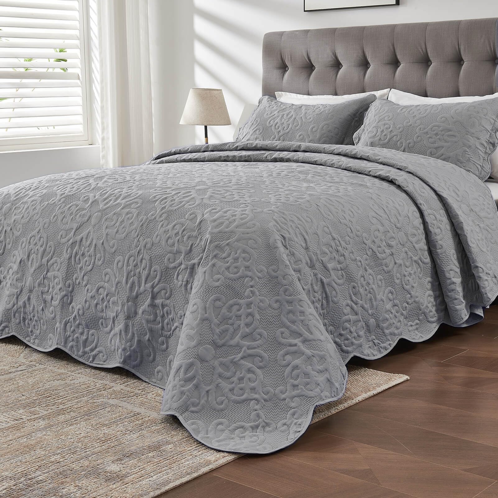 Oversized King Bedspreads 128x120 Extra Wide Quilt for Tall King ...
