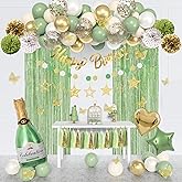 Amazon.com: Lasocy Sage Green Birthday Decorations Sage Green Party Decorations Olive green Gold ...