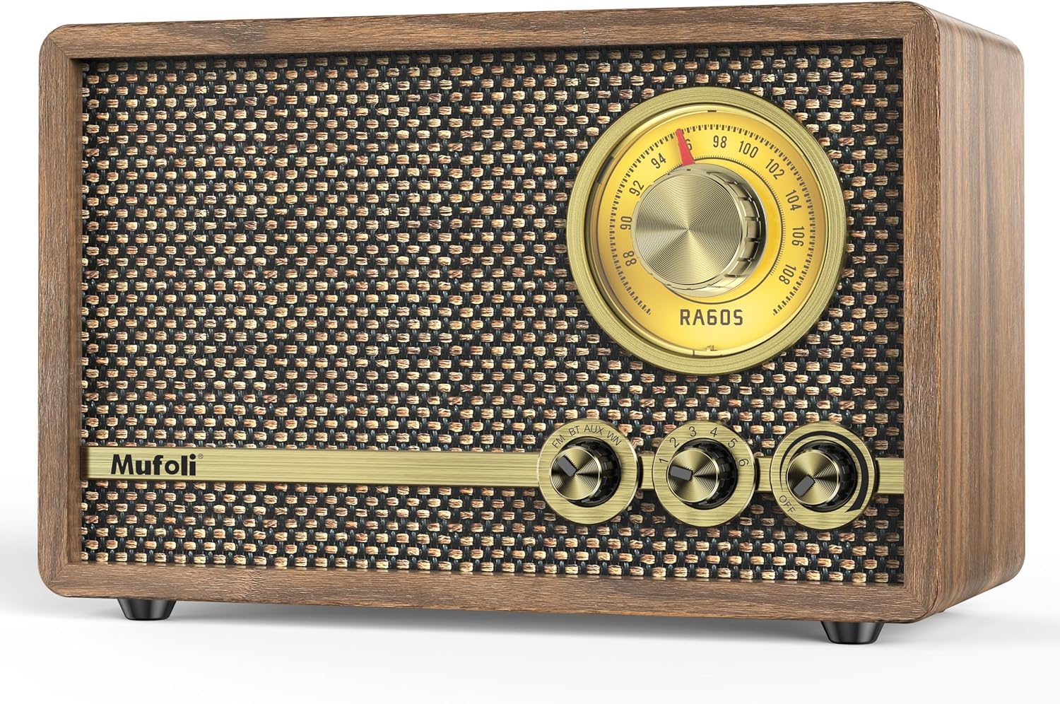 Mufoli Retro Radio with Bluetooth Speaker, Vintage Bluetooth Radio with ...