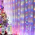 Amazon.com : HOME LIGHTING Window Curtain String Lights, 300 LED 8 ...