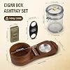 Cigar Humidor, Solid Wood Cigar Ashtray & Acrylic Cigar Jar Kit with ...