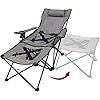 XGEAR 2 in 1 Camping Chair with Footrest Recliner Folding Chaise Lounge ...