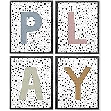 Amazon.com: GOXFOC Let's Play Boho Neutral Rainbow Heart Kids Playroom ...