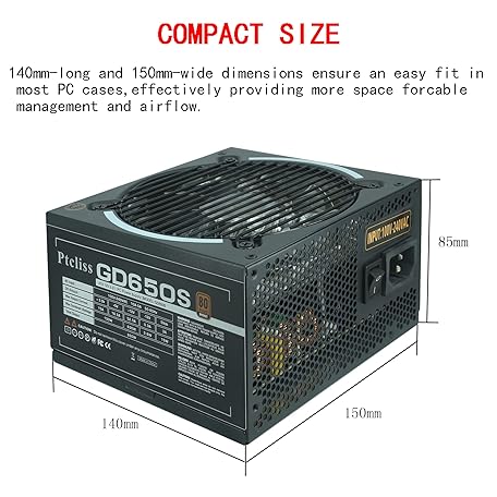 Mua Ptcliss 650W GD650S ATX Gaming PC Power Supply 80+ Bronze PSU Non ...