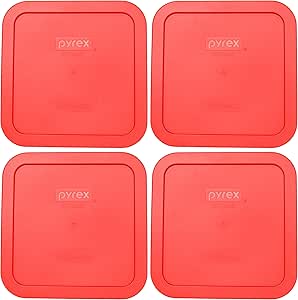 Pyrex 8704-PC 6.5 Cup Red Square Plastic Lid - 4 Pack: Amazon.sg: Home